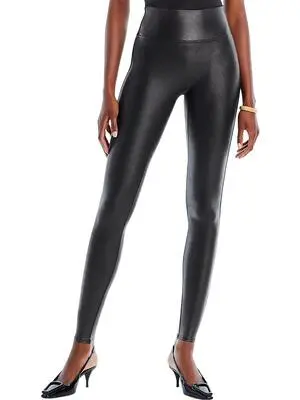Spanx Shape Faux Leather Leggings - Black