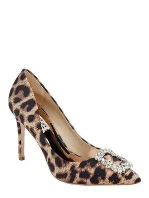 Badgley Mischka Badgley Mischka Cher Crystal Buckle Pumps Natural Leopard