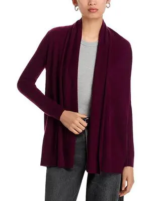 Bloomingdale'S Cashmere Open-front Cardigan - Heather Burgundy