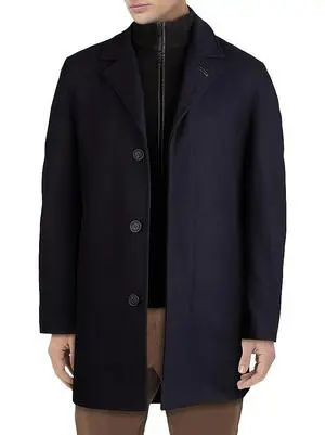 Cole Haan Melton Classic Topper Coat - Navy