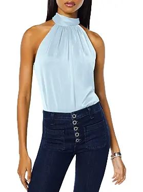 Ramy Brook Lori Silk-Blend Draped Top Twilight