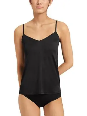 Hanro Satin Deluxe Spaghetti Strap Camisole - Black