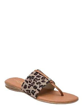 Andre Assous Thong Sandals Leopard