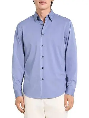Theory Theory Sylvain Structure Knit Shirt Light Dusk Blue