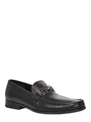 FERRAGAMO Chris Reversible Bit Leather Loafers - Nero