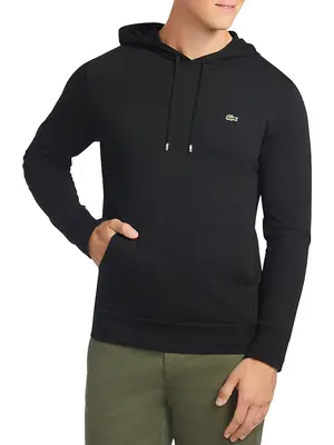 Lacoste Long-Sleeve Hooded Tee Black