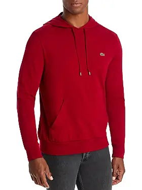 Lacoste Long-Sleeve Hooded Tee Bordeaux