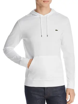 Lacoste Long-Sleeve Hooded Tee White