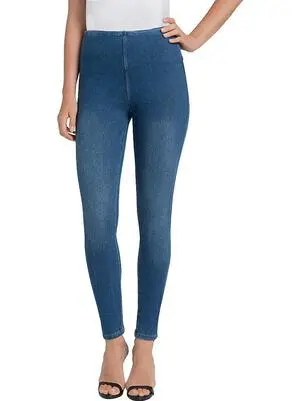 Lyssé Toothpick Crop Denim Leggings - Mid Wash