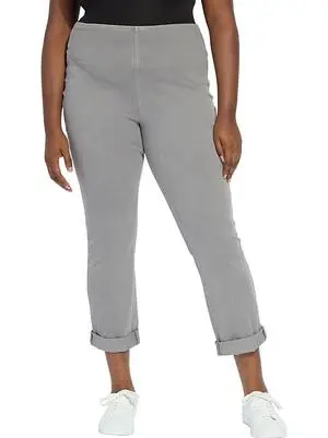 Lyssé Pull-on Boyfriend Jeans - Dark Grey