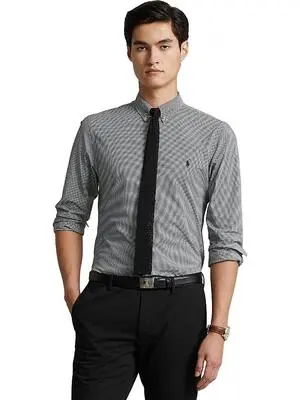 Polo Ralph Lauren Slim Fit Long Sleeve Poplin Button Down Shirt - Black/white Check