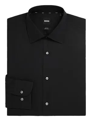 BOSS Basic Solid Slim Fit Dress Shirt - Black