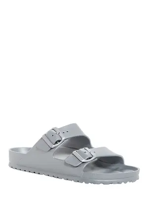 BIRKENSTOCK Arizona EVA Essential Slide Sandals Metallic Silver