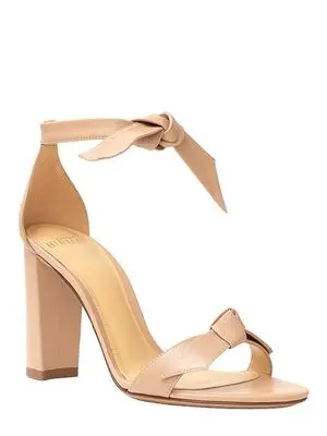 ALEXANDRE BIRMAN Clarita Ankle-tie Block Heel Sandals - Nude