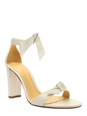 ALEXANDRE BIRMAN Clarita Ankle-tie Block Heel Sandals - White
