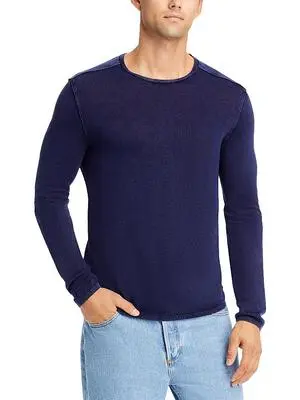 John Varvatos Star Usa Acid-wash Crewneck Sweater - Deep Blue