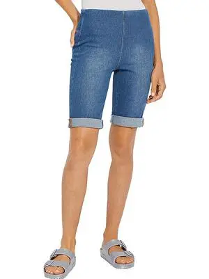 Lyssé Cuffed Denim Shorts - Mid Wash