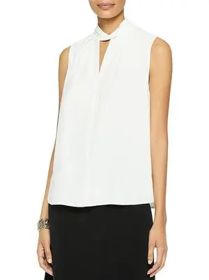 Misook Twist Neck Tank - White