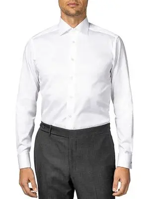 Eton Contemporary Fit Signature Twill French Cuff Dress Shirt - White