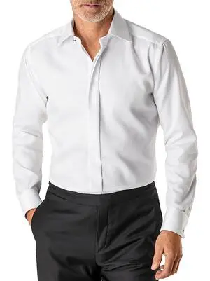 Eton Of Sweden Slim Fit Diamond Weave Tuxedo Shirt - White