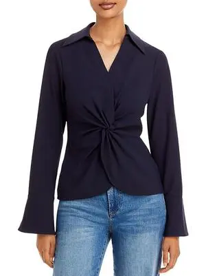 Cinq À Sept Mckenna Twist-front Top - Navy