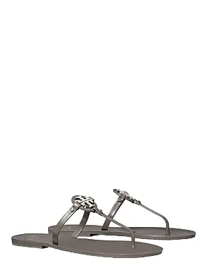 Tory Burch Mini Miller Jelly Thong Sandals River Rock/silver