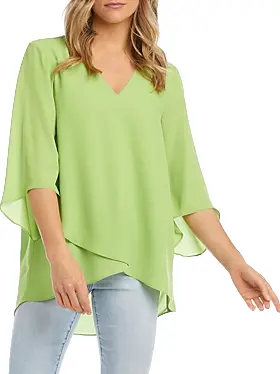 Karen Kane Asymmetric Top Kiwi