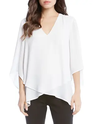 Karen Kane Asymmetric High/low Top - Off White