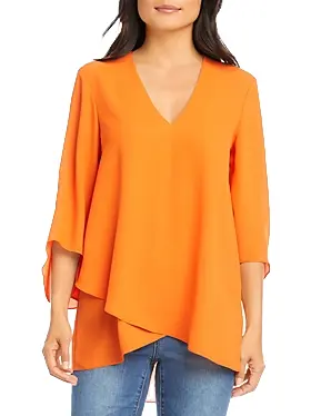 Karen Kane Karen Kane Asymmetric High/Low Top Orange