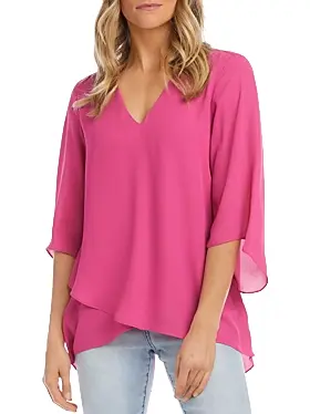 Karen Kane Karen Kane Asymmetric High/Low Top Pink