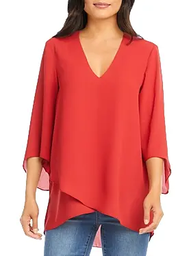 Karen Kane Asymmetric Top Tomato