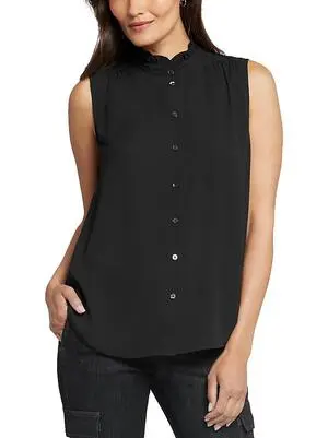 NYDJ Sleeveless Ruffled Top Black