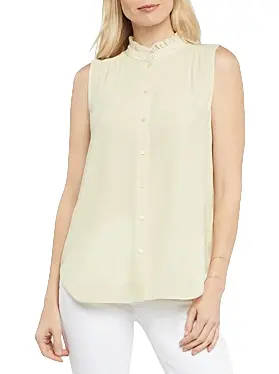 NYDJ Sleeveless Ruffled Top Butter