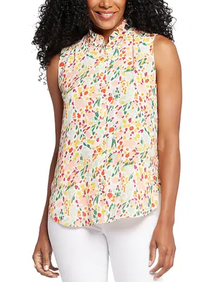 NYDJ Sleeveless Ruffled Top Veronica Springs