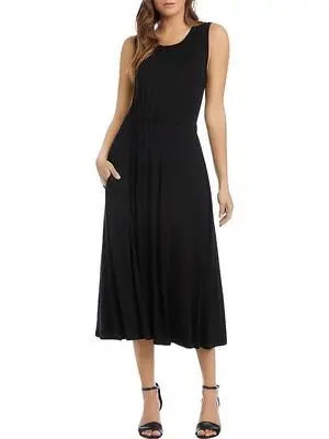Karen Kane Artisan Sleeveless Midi Dress - Black