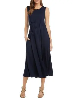 Karen Kane Artisan Sleeveless Midi Dress - Navy