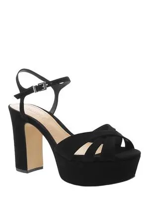 Schutz Keefa High-heel Platform Sandals - Black Suede