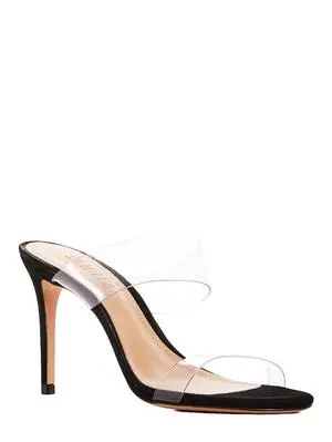 Schutz Ariella High-heel Slide Sandals - Black/transparent