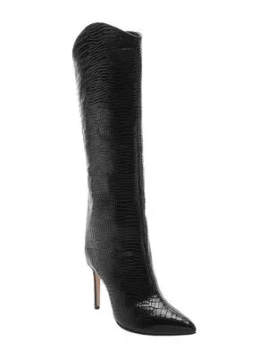 SCHUTZ Maryana Snake-Embossed High-Heel Boots