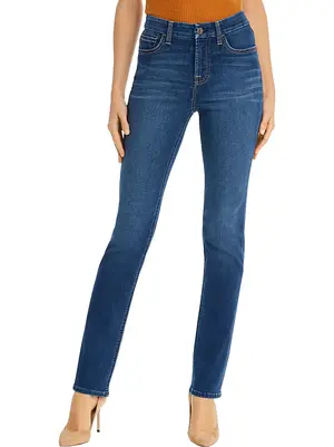 7 For All Mankind Jen 7 High-rise Slim Straight Leg Jeans - Classic Medium Blue
