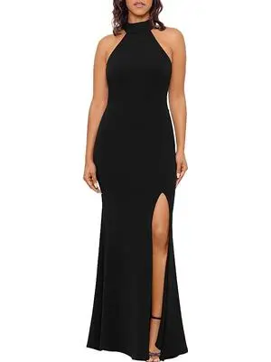 Aqua Halter Neck Gown Exclusive - Black