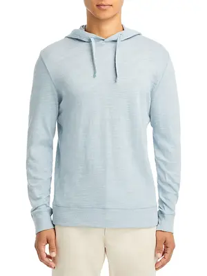 Faherty Brand Slub Cotton Hoodie Blue Breeze
