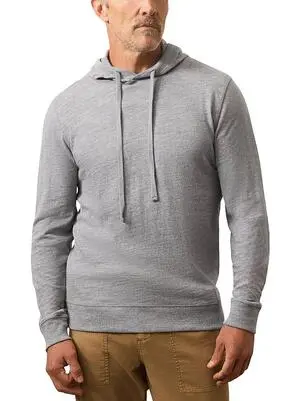 Faherty Brand Slub Cotton Hoodie - Iron Blue Heather