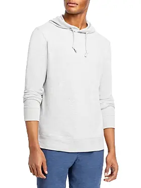 Faherty Brand Slub Cotton Hoodie Light Gray