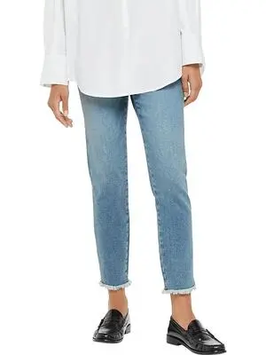 Whistles Frayed Hem Straight Leg Jeans - Blue