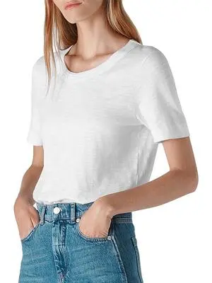 Whistles Rosa Double Trim Tee - White
