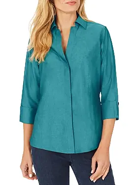 Foxcroft Taylor Non-Iron Button-Down Top Alpine