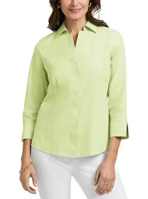 Foxcroft Taylor Non-Iron Button-Down Top Pistachio