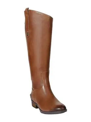 Sam Edelman Wide Calf Leather Riding Boots - Whiskey