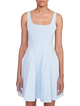 Staud Wells Mini Dress French Blue